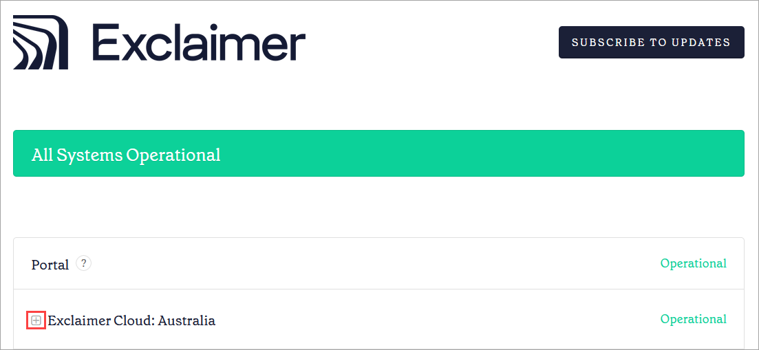 Statuspagina van Exclaimer – Exclaimer Knowledge Base